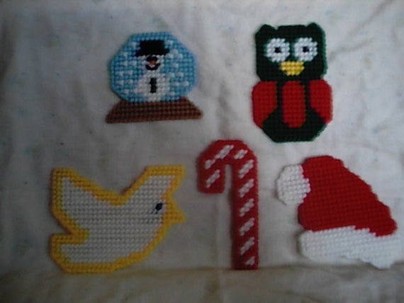 2015 Christmas Tree Ornament Collection Plastic Canvas Pattern