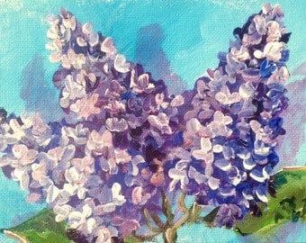 Lilac painting | Etsy