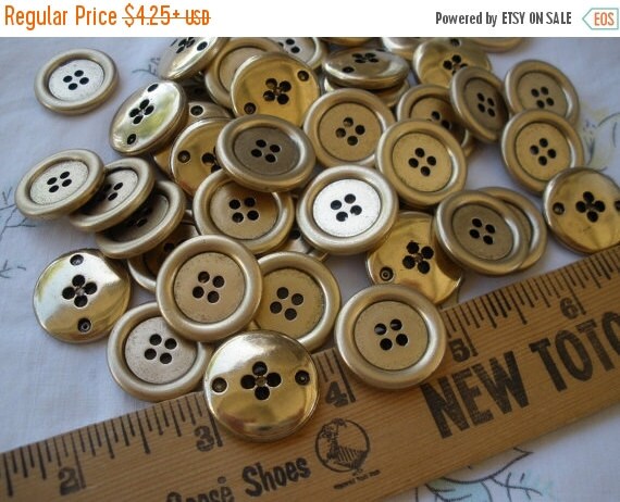 21MM Antique Matte Gold Buttons Metallic plastic 4 hole by kabooco