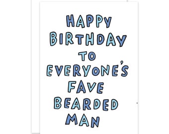 Beard birthday card | Etsy