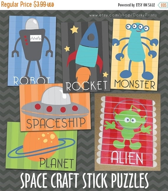 LABOR DAY SALE Outer Space Craft Stick Puzzles Pdf by DorkyPrints