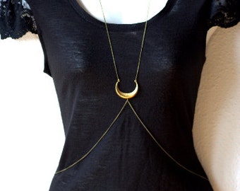 Leather body chain | Etsy