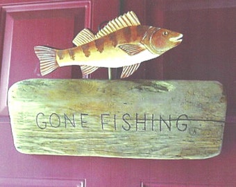 Unique gone fishing sign related items | Etsy