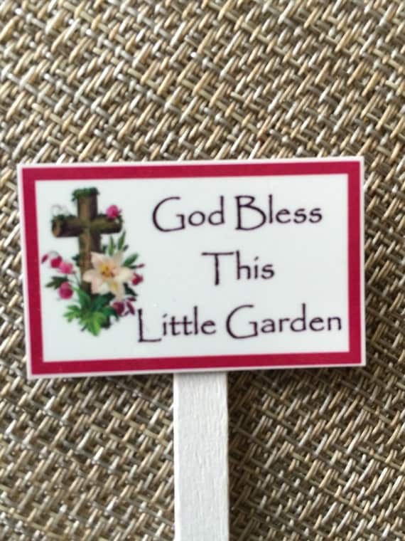 Items similar to Fairy Garden Red-GOD BLESS on Etsy