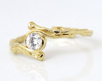 Gold branch ring | Etsy