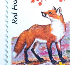 Red fox stamp | Etsy