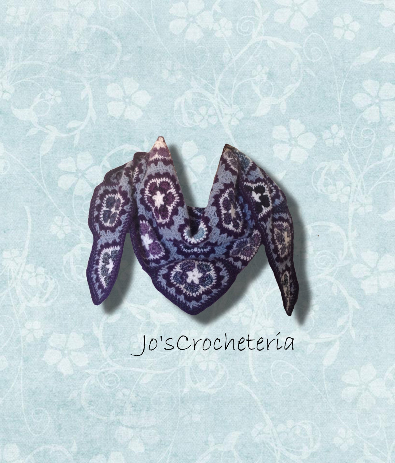 Crochet Pattern African Flower Scarf