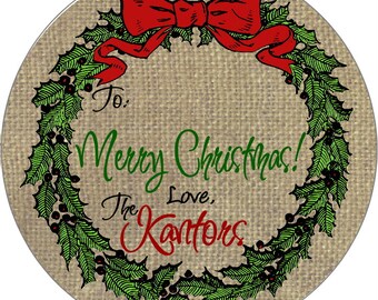 Burlap name tags | Etsy