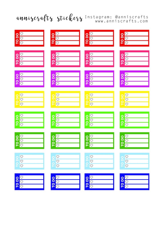 PRINTABLE To Do Stickers Planner Stickers Happy Planner