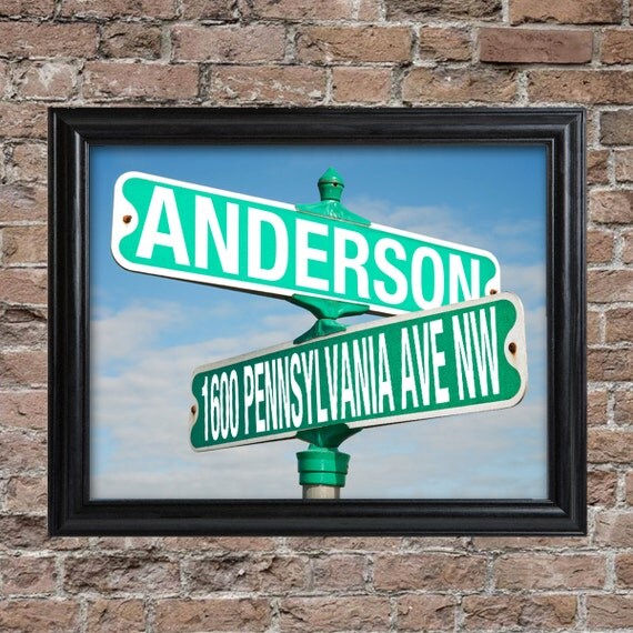 Personalized Intersection Street Sign Framed Print