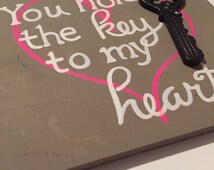 You hold the key to my heart, love sign, decor with hearts, love, heart ...