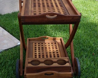 Teak bar cart | Etsy