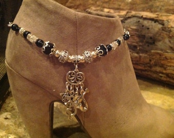 Items similar to Boot Anklet Jewelry 3 Row Rhinestone with Rhinestone ...