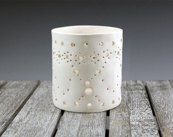 Pottery luminary | Etsy