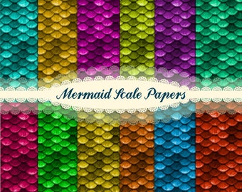 Pastel Mermaid Paper Digital Background Paper Mermaid