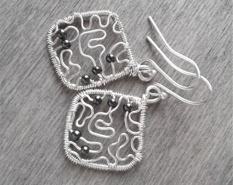 Unique abstract earrings related items | Etsy