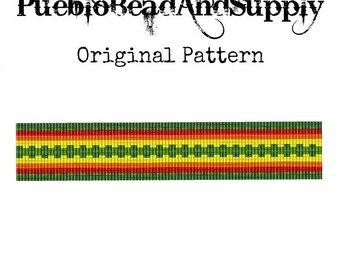 White Buffalo Seed Bead Pattern Loom Cuff by PuebloBeadandSupply
