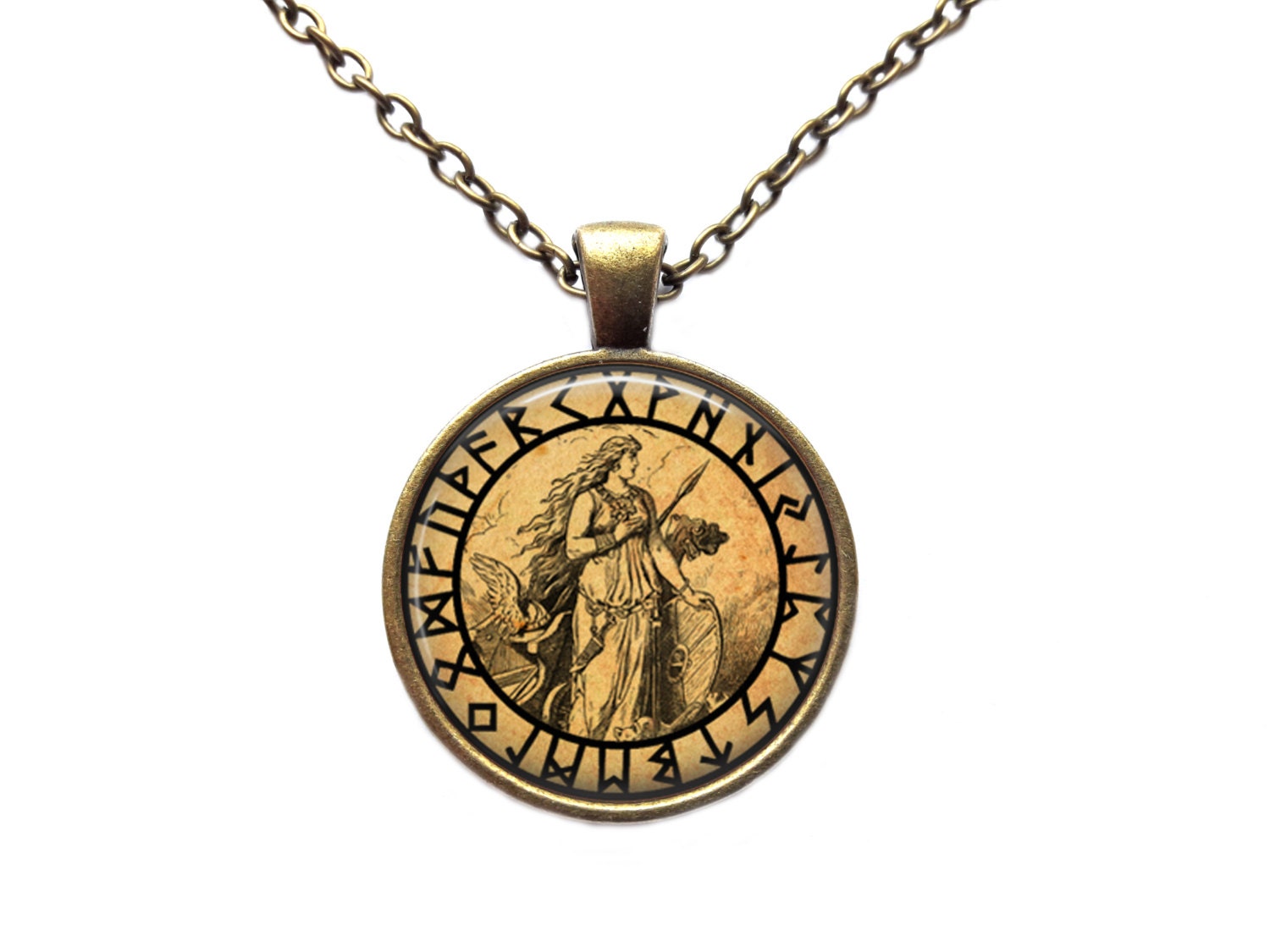 Freya jewelry Rune necklace Occult pendant