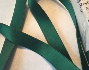 Green satin ribbon | Etsy