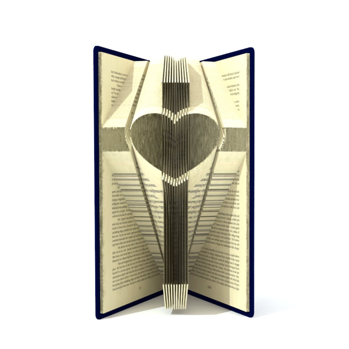 Book folding pattern CROSS with HEART 165 folds Tutorial