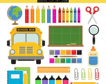 Crayons clip art | Etsy