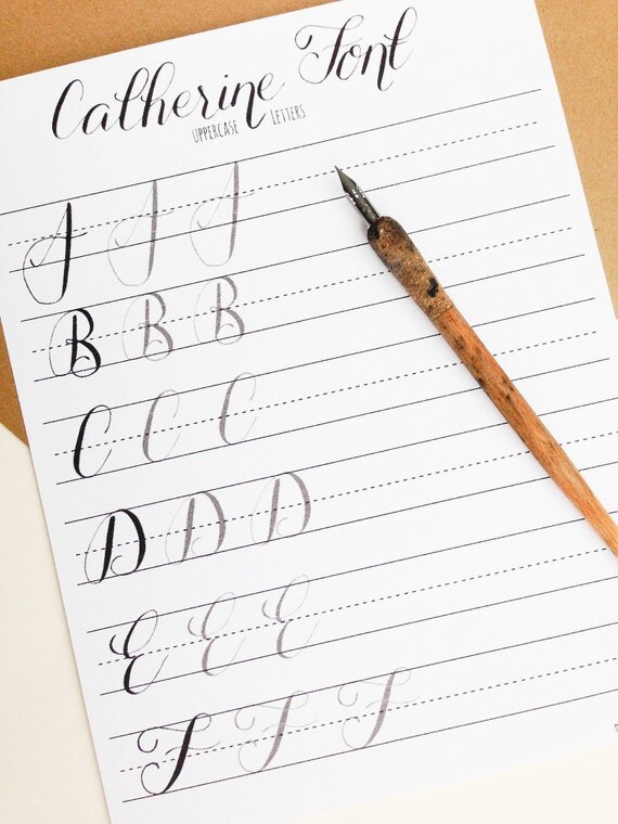 Modern Calligraphy Practice Worksheets Uppercase Letters