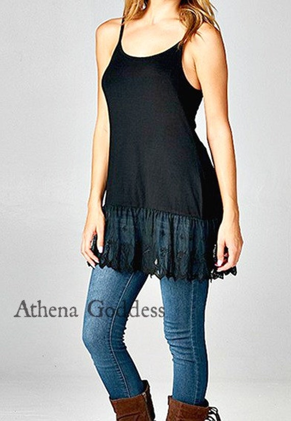 Lace Cami Tank Shirt Extender Womens Top Slip By Athenagodess