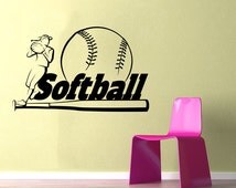 Unique softball decal related items | Etsy