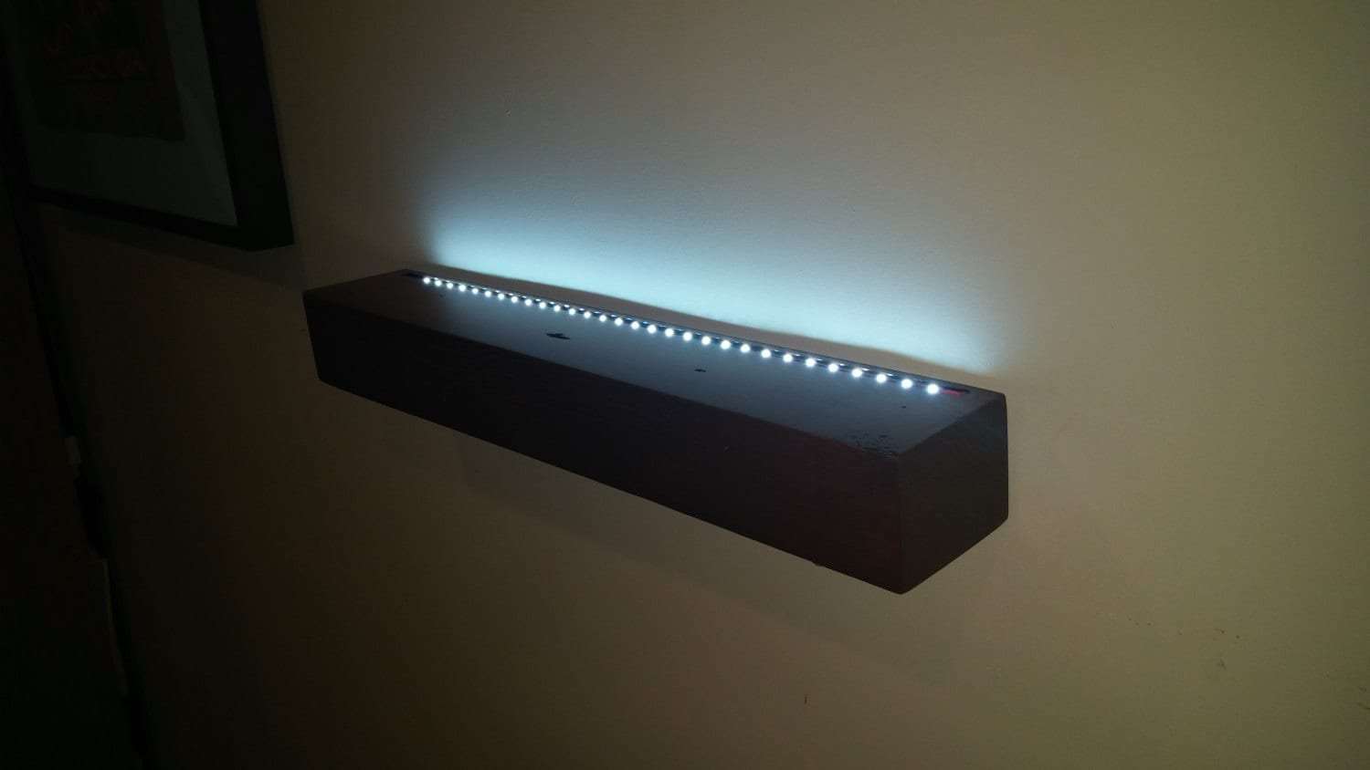 Floating Shelf With Battery Powered Led Lights No Wires