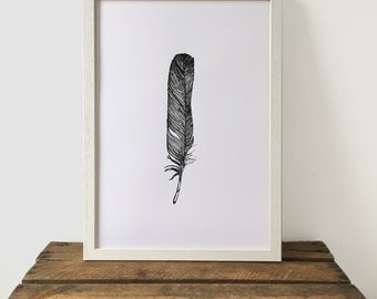 Feather art print | Etsy