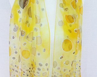 Unique yellow silk scarf related items | Etsy