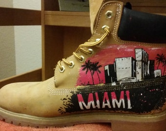 Painted timberlands | Etsy