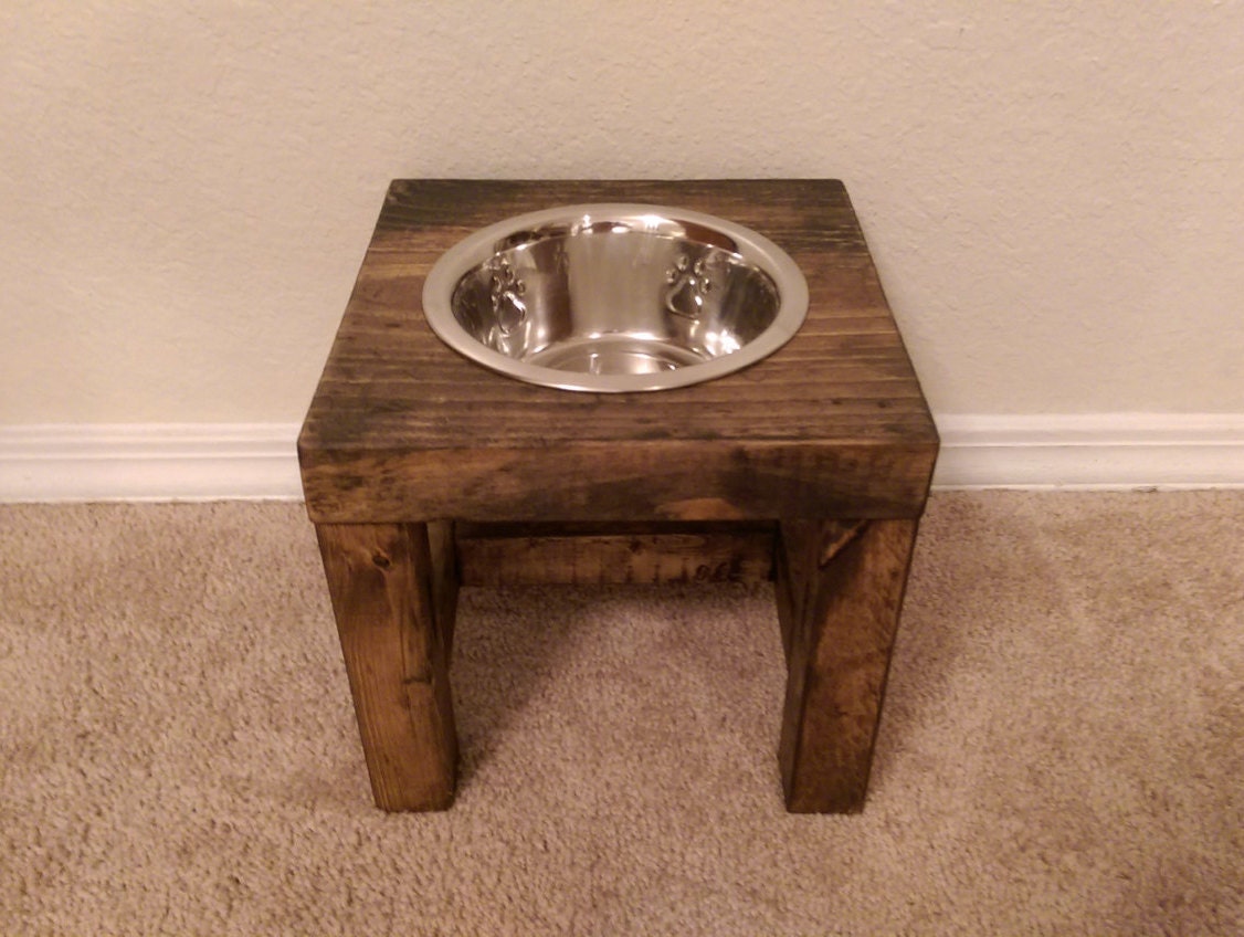 Dog Bowl Feeder Farmhouse Style Rustic Dog Bowl Stand