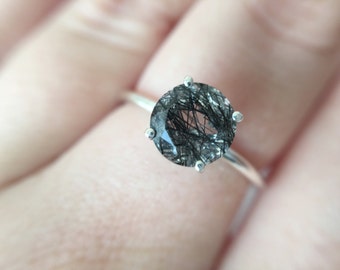 Black stone ring | Etsy