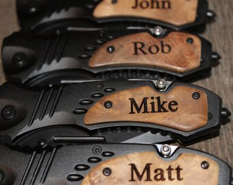 Set of 7 Personalized Multi tool Knives Groomsmen Engraved