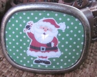 Santa belt buckle | Etsy