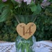Heart table Number Tag Rustic table numbers Wine Tag