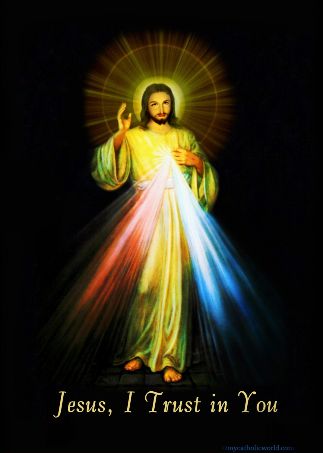 Jesus Divine Mercy English 3 Digital DIY Images 16x20 8x10