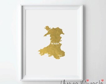 Wales map | Etsy