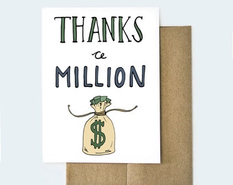 Thanks a million | Etsy