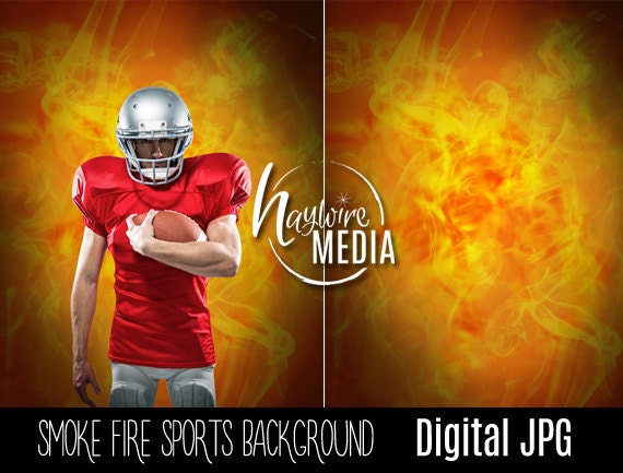 Fire Smoke Effect Digital Backdrop for Sports School Portrait