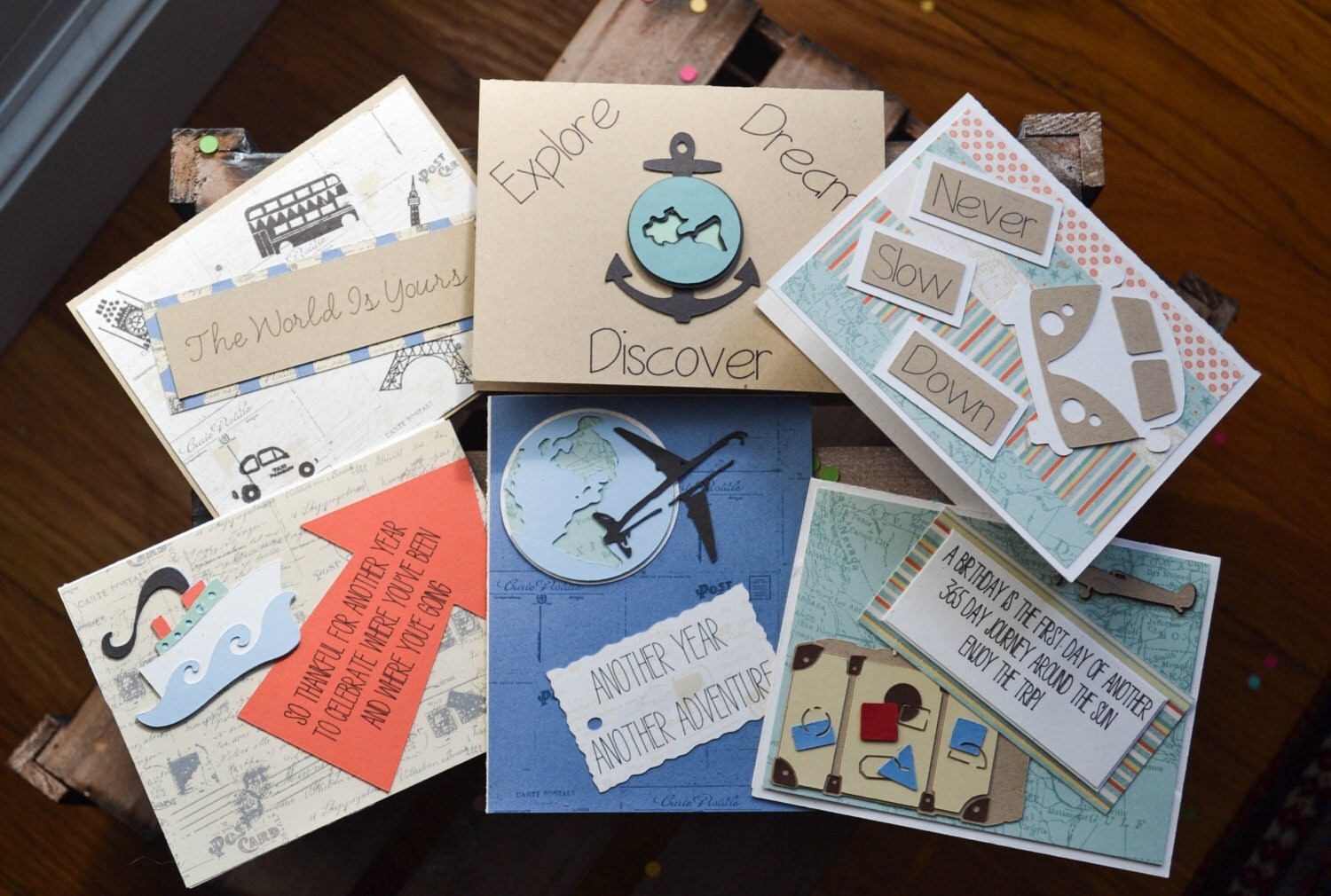 Travel Birthday Card Set Happy Birthday Card Set Birthday