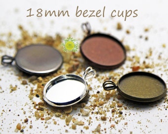 20mm Square Bezel Cups-Square Bezel Setting-Blank Bezels for