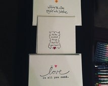 Unique simple love card related items | Etsy