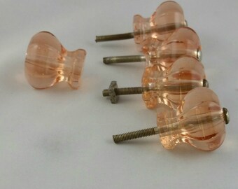 Amber glass knobs | Etsy