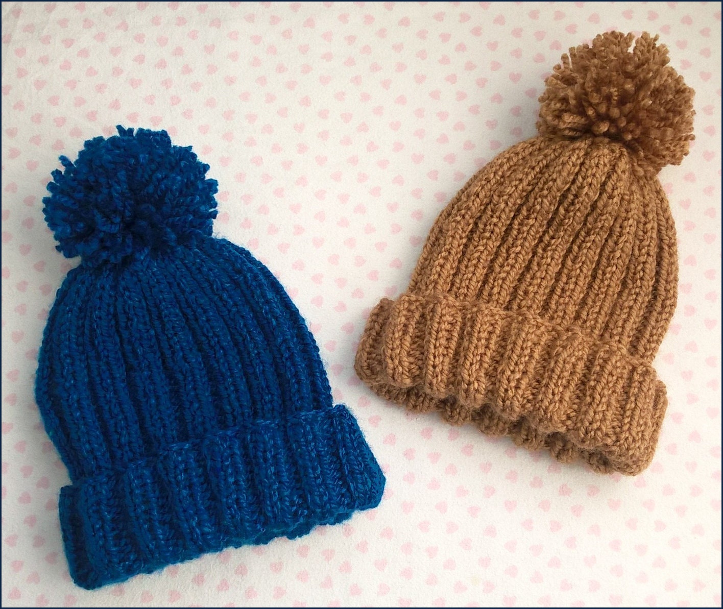 Knitted Ribbed Bobble Hat Pattern Pom Pom Hat Knitting
