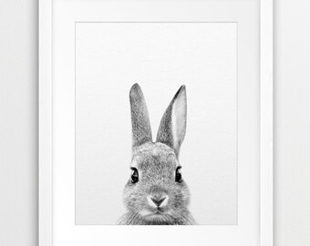 Unique rabbit print related items | Etsy