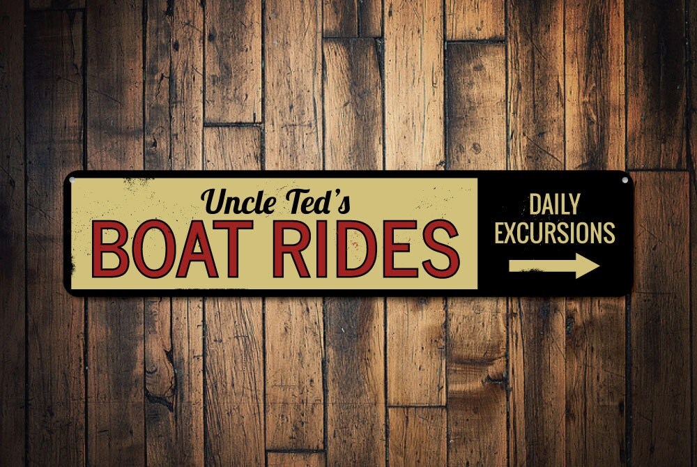 Boat Rides Arrow Sign Personalized Daily Excursions This Way