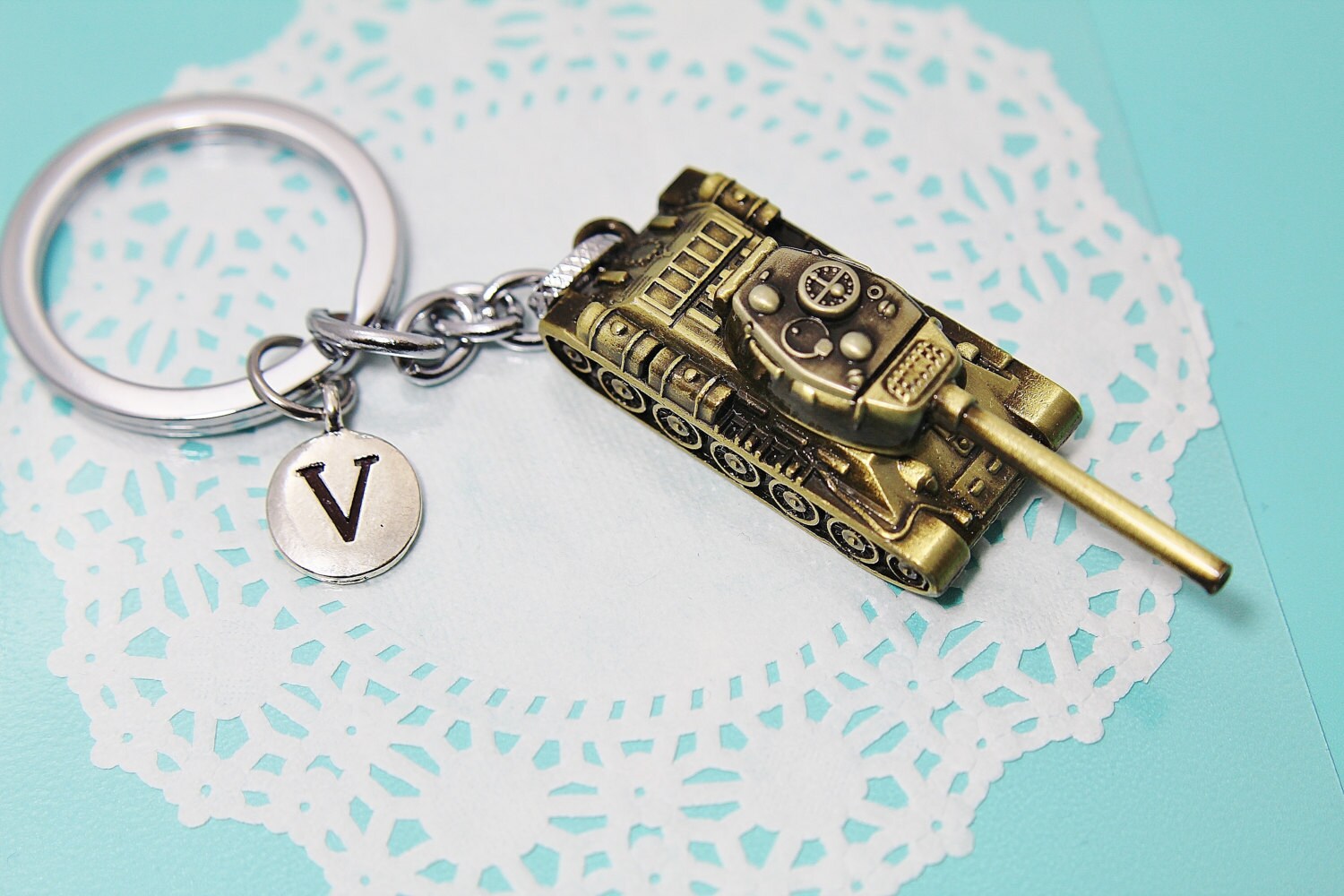 Personalized Tank Keychain Tank Key ring Military Jewelry