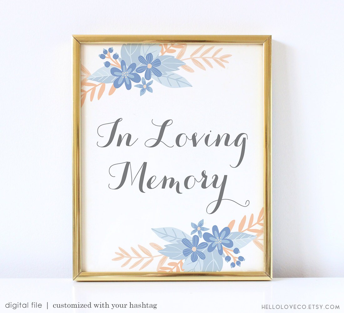 PRINTABLE In Loving Memory Sign Wedding Remembrance Sign